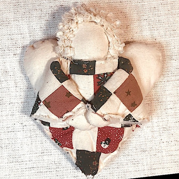 Holiday | Angel Quilted Heart Patchwork Pillow 198s Christmas Farm ...